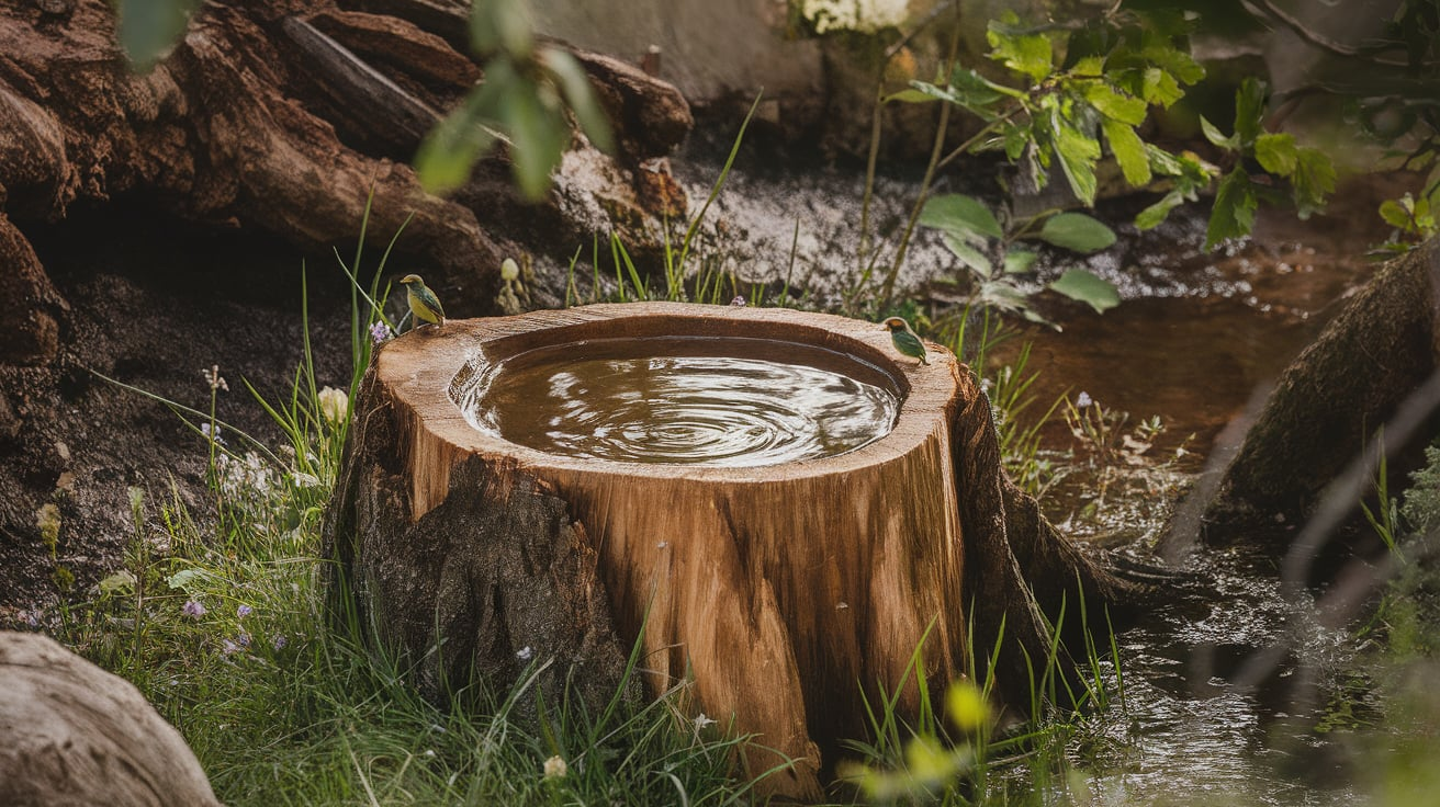 15 Creative Outdoor Tree Stump Decorating Ideas - Opple House