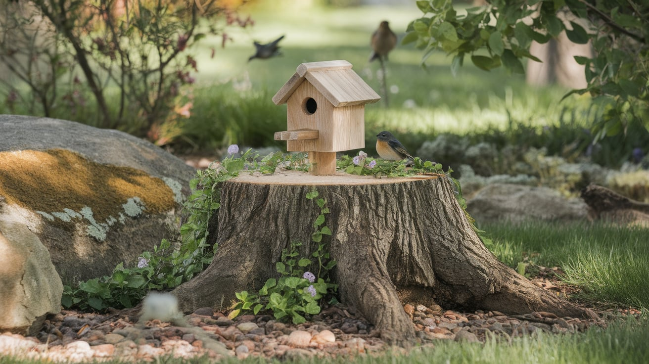 15 Creative Outdoor Tree Stump Decorating Ideas - Opple House