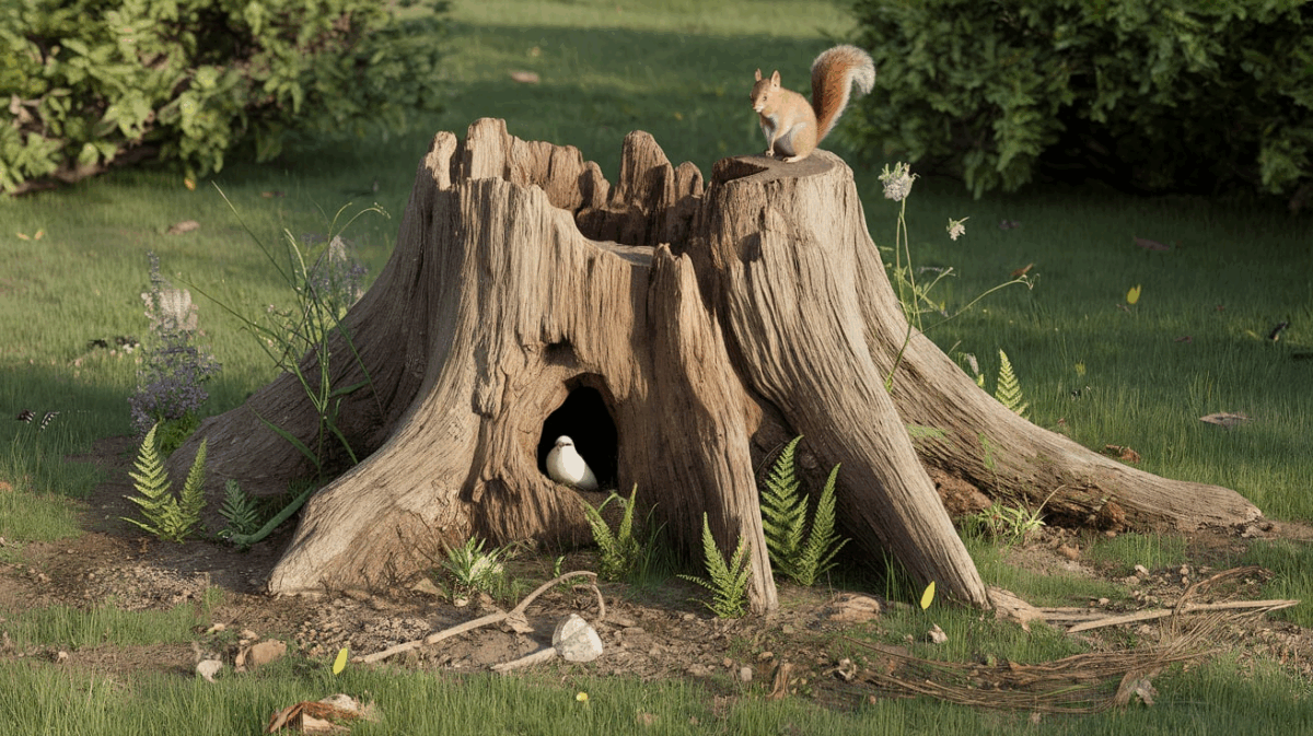 15 Creative Outdoor Tree Stump Decorating Ideas - Opple House