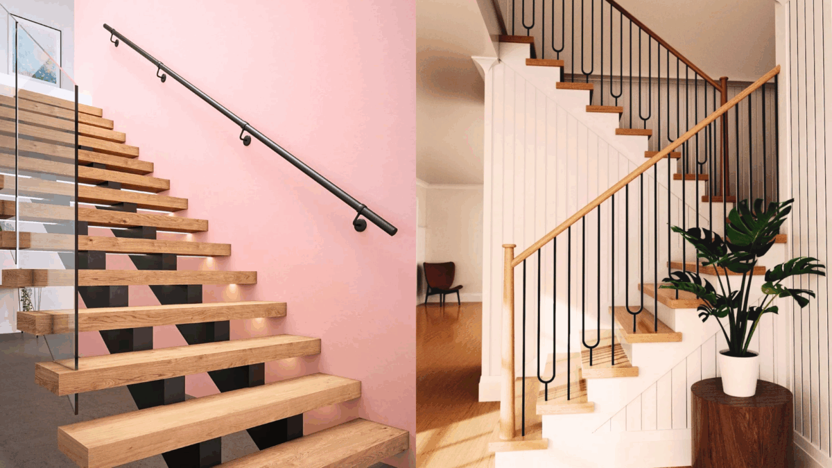 Stair Rails vs. Handrails: Key Differences Explained - Opple House