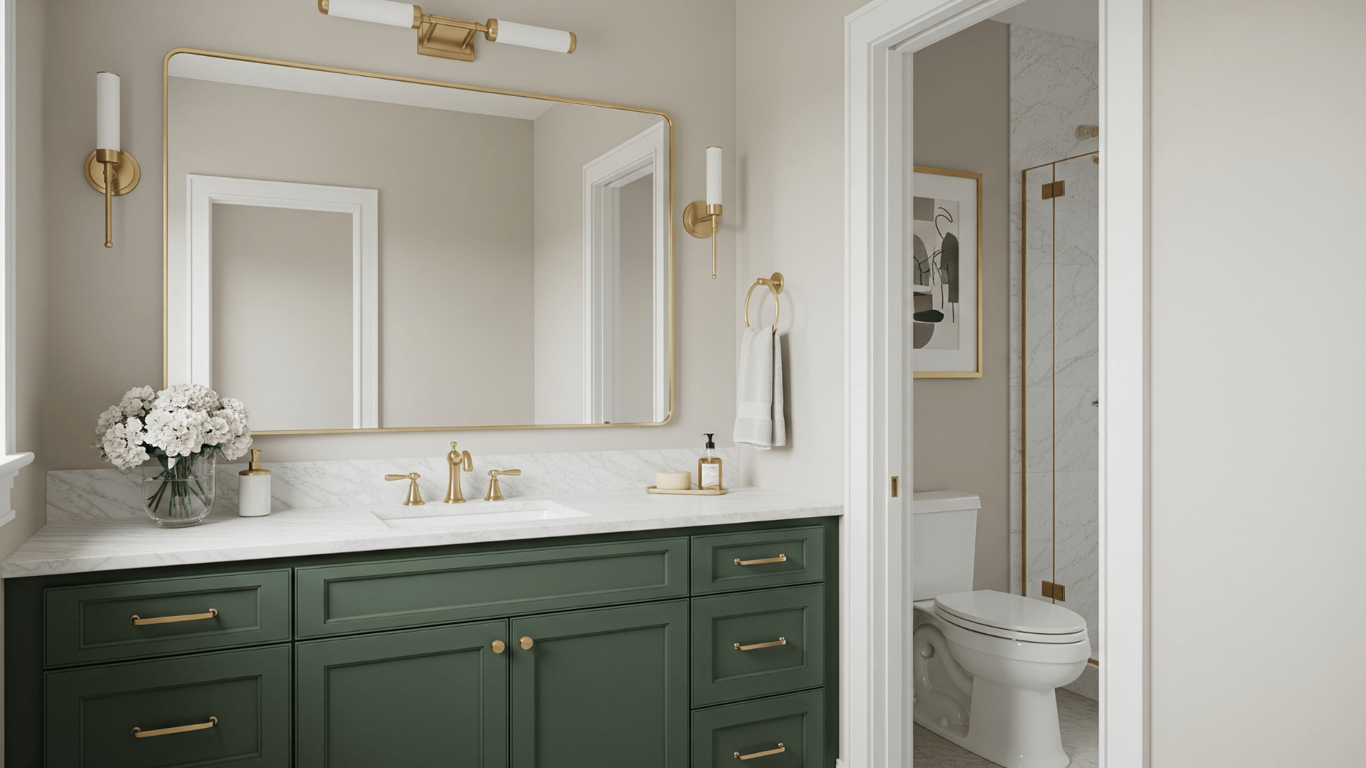 21 Forest & Dark Green Bathroom Design Inspiration - Opple House