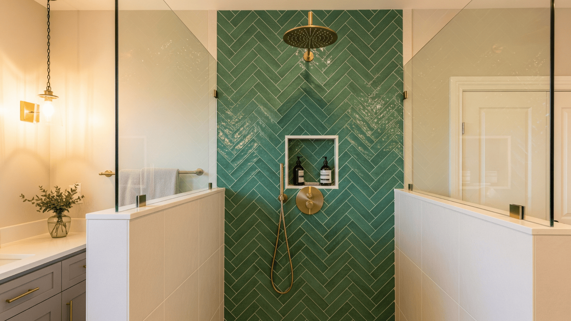 21 Forest & Dark Green Bathroom Design Inspiration - Opple House
