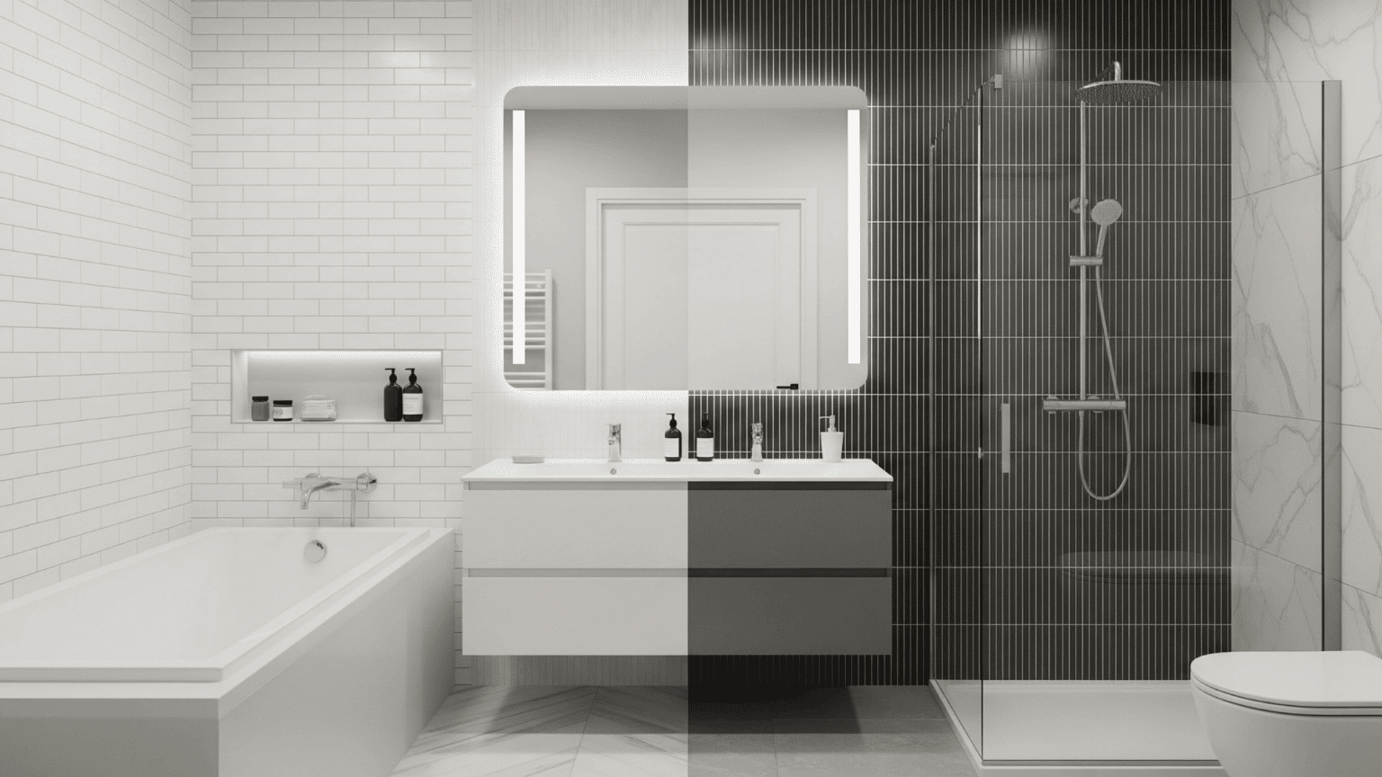 Horizontal vs. Vertical Tiles: A Small Bathroom Guide - Opple House