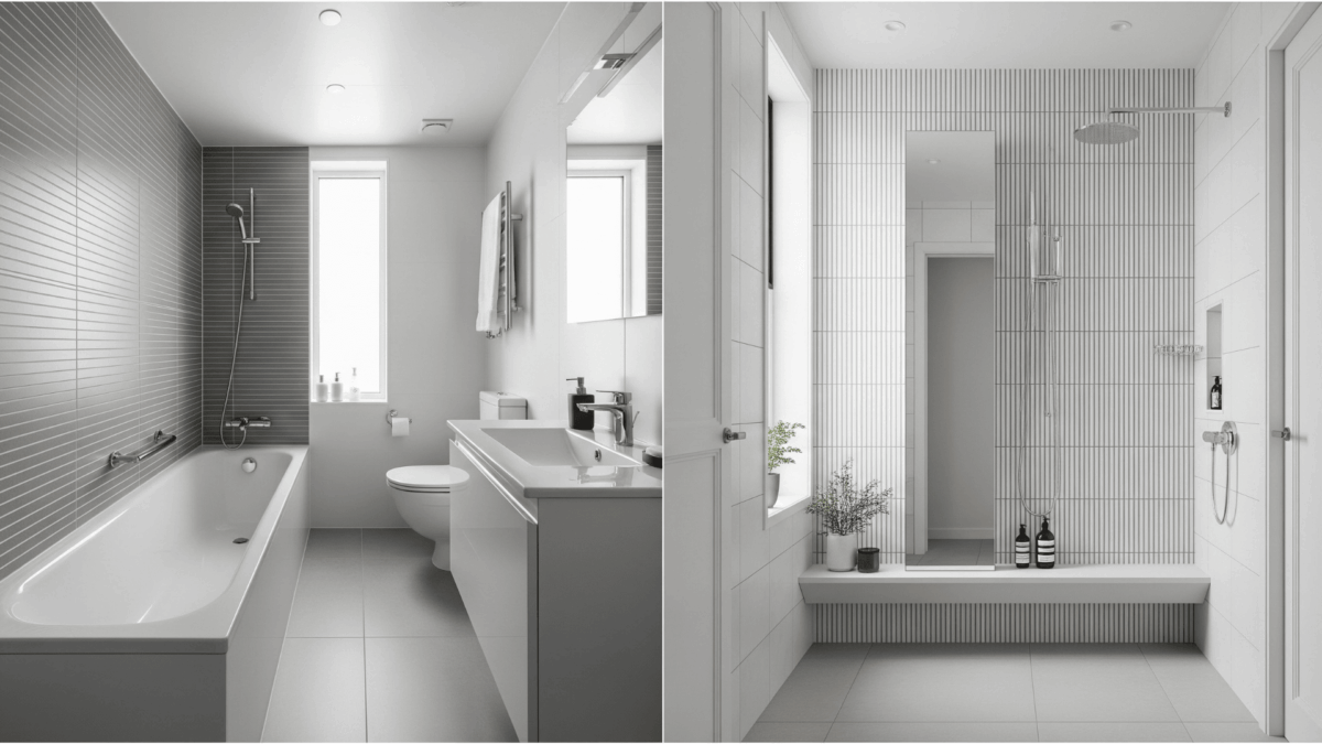 Horizontal vs. Vertical Tiles: A Small Bathroom Guide - Opple House