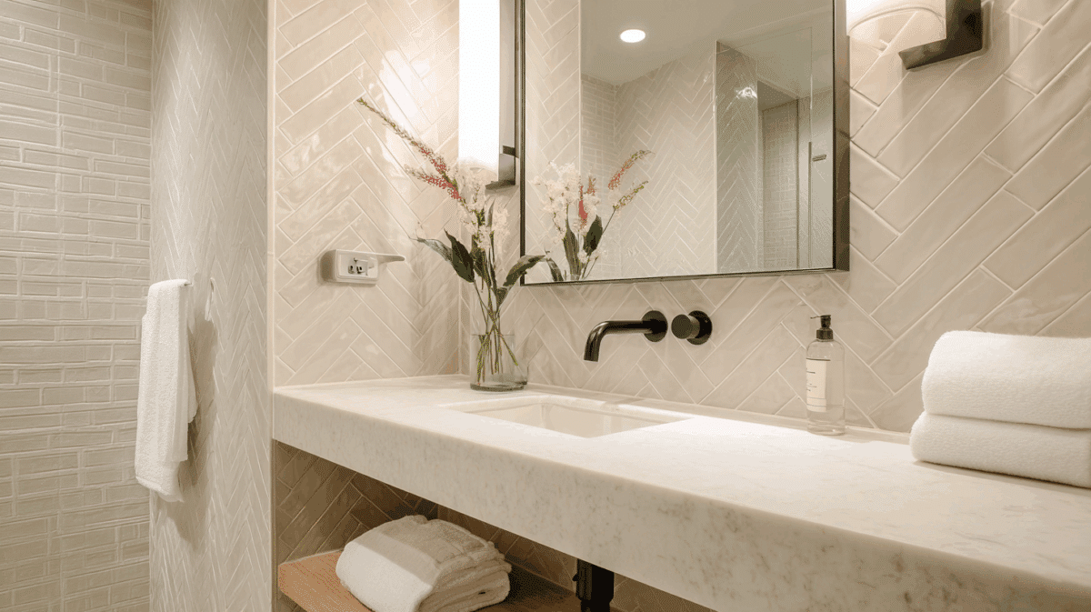 17 Herringbone Tile Pattern Ideas to Try at Your Home - Opple House