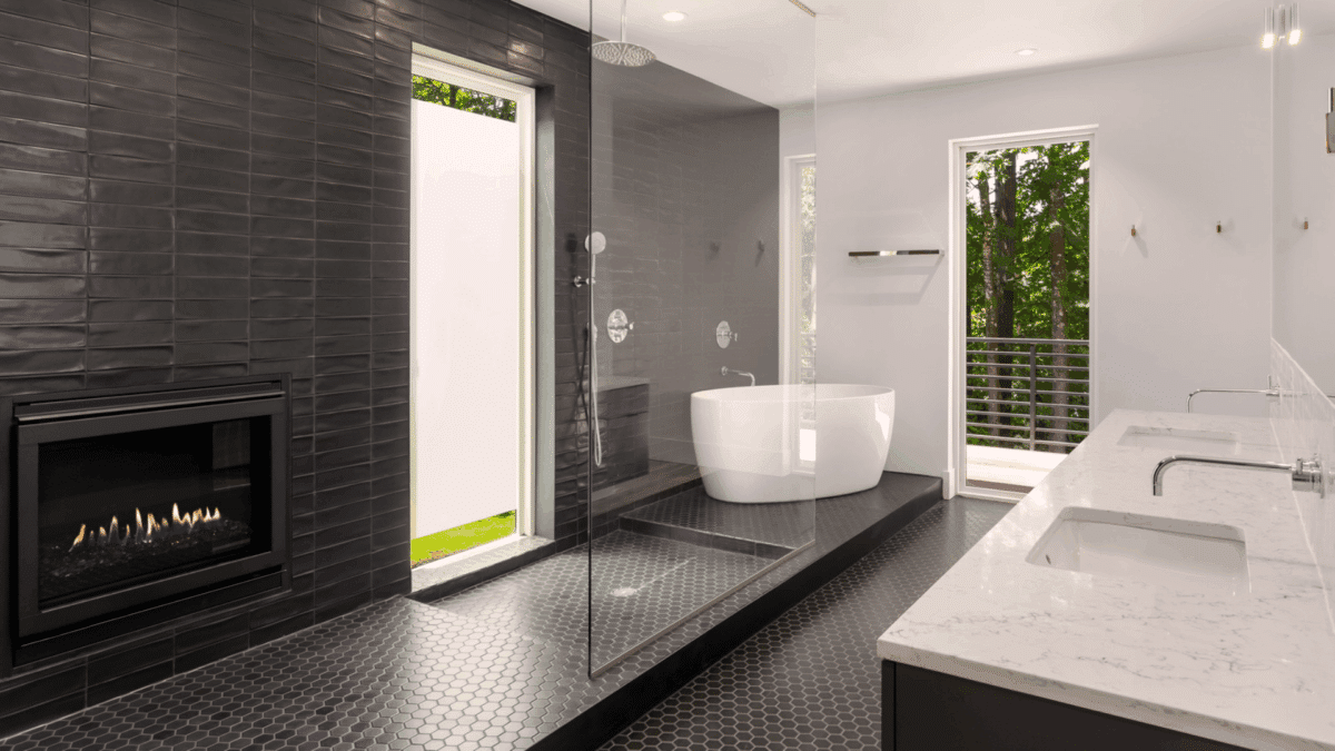 17 Freestanding Tub in Walk-In Shower Designs - Opple House