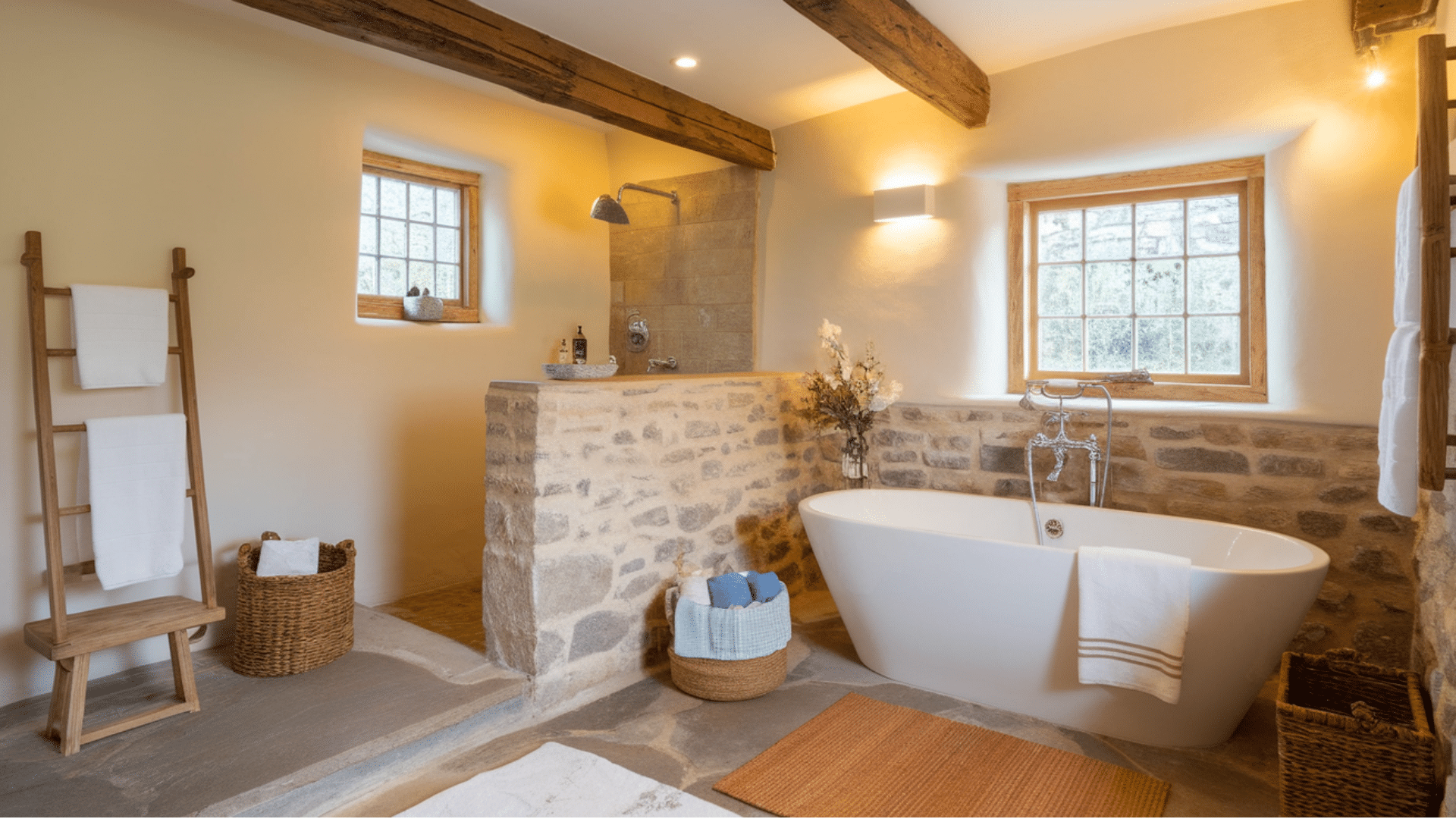 17 Freestanding Tub in Walk-In Shower Designs - Opple House