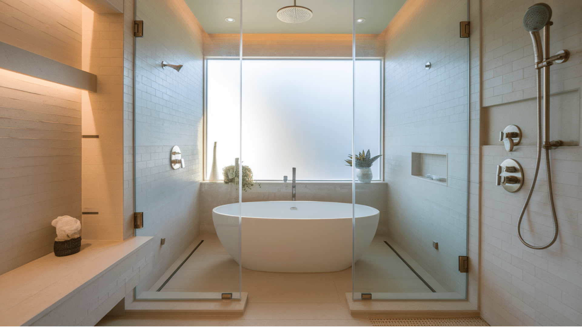 17 Freestanding Tub in Walk-In Shower Designs - Opple House