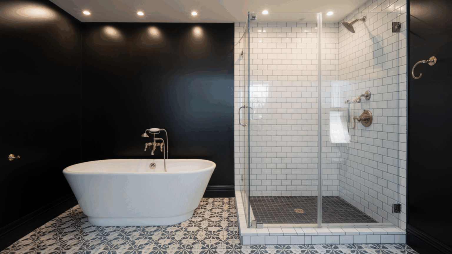 17 Freestanding Tub in Walk-In Shower Designs - Opple House