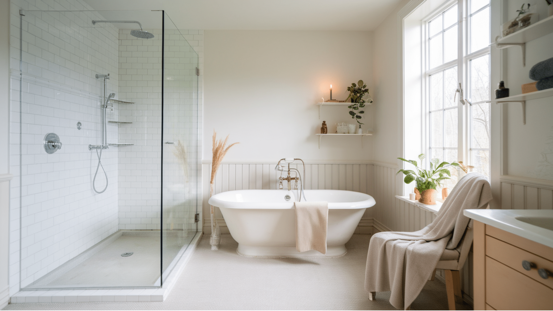 17 Freestanding Tub in Walk-In Shower Designs - Opple House