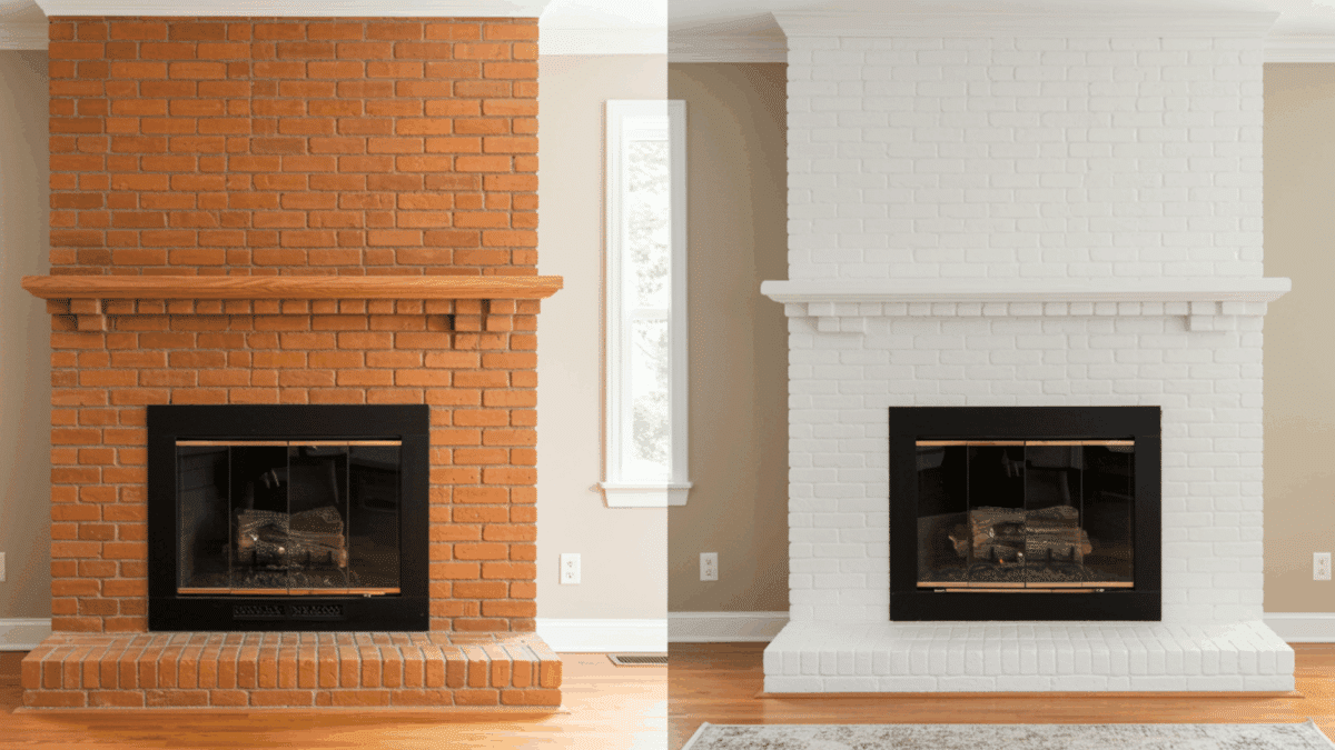 27 Simple Painted Brick Fireplace Makeovers - Opple House