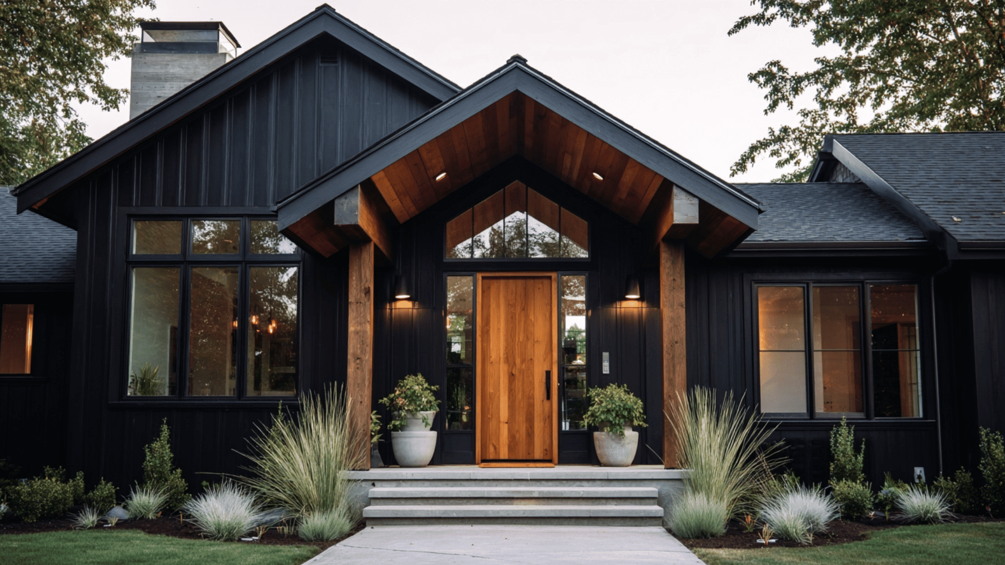 Black Modern House Exterior Ideas to Boost Curb Appeal - Opple House