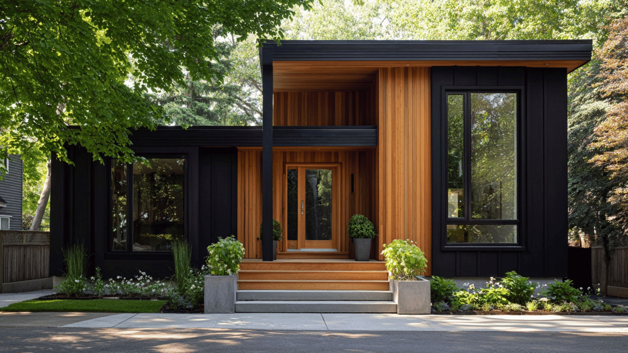 Black Modern House Exterior Ideas to Boost Curb Appeal - Opple House